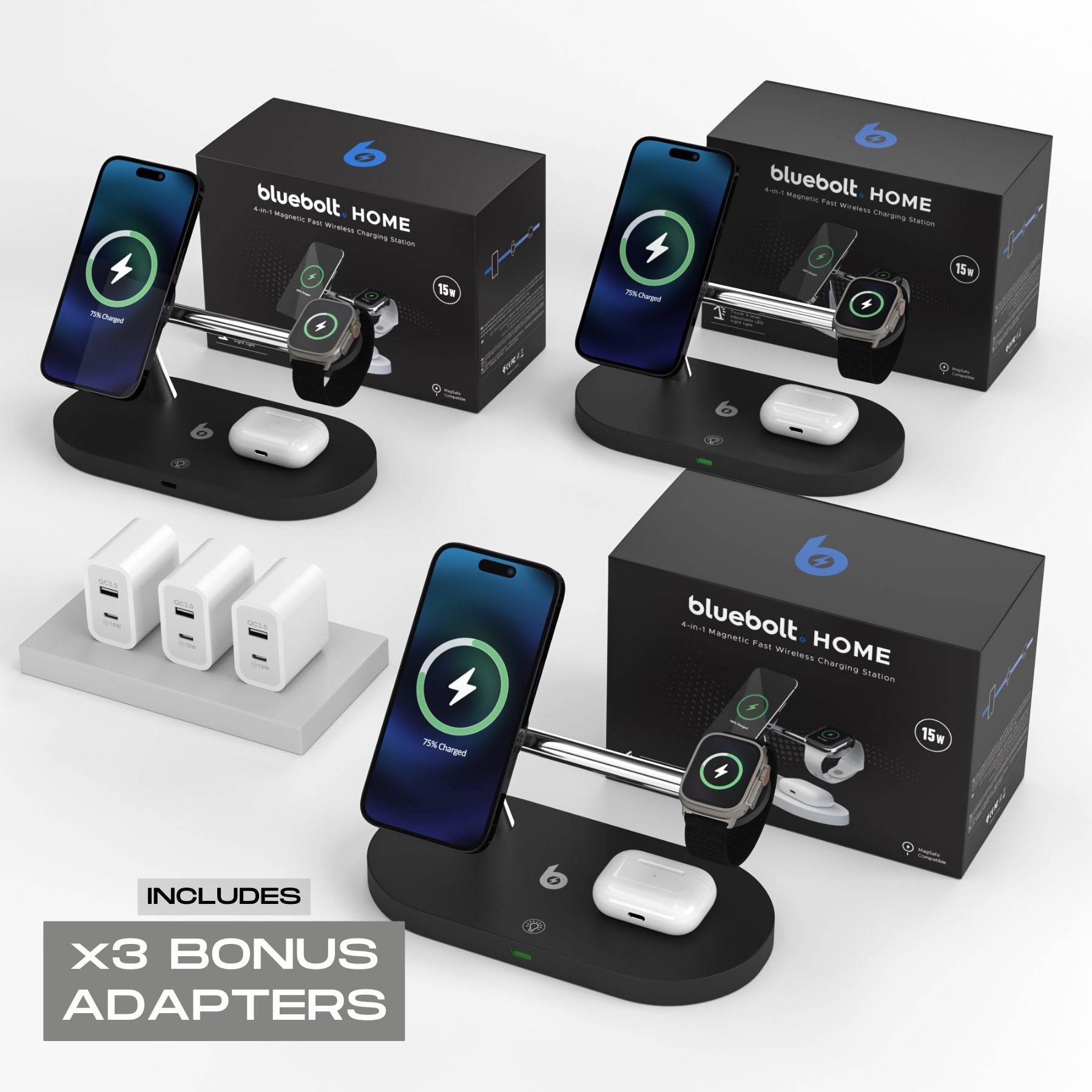 4-in-1 MagSafe Charging Station Double Bundle – BlueBolt Chargers